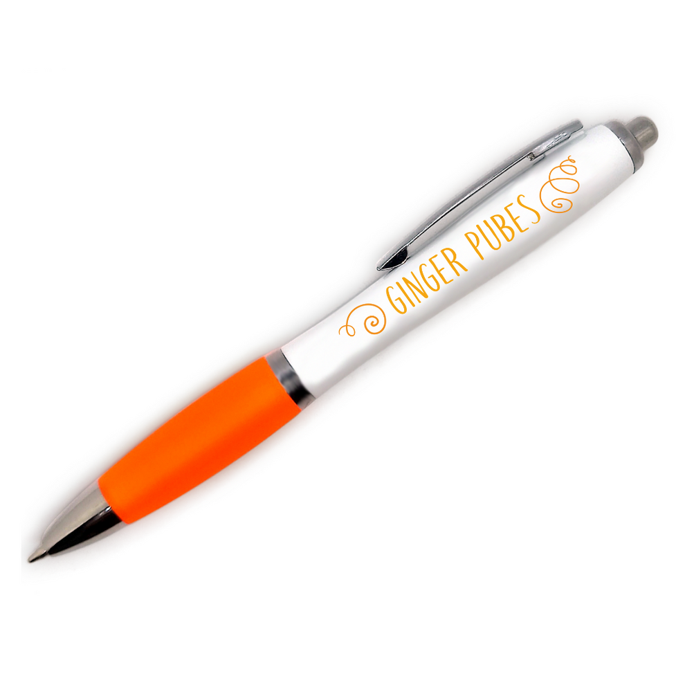 Very Rude Ginger Pubes Pen with Curly Orange Hairs - PartiKraft